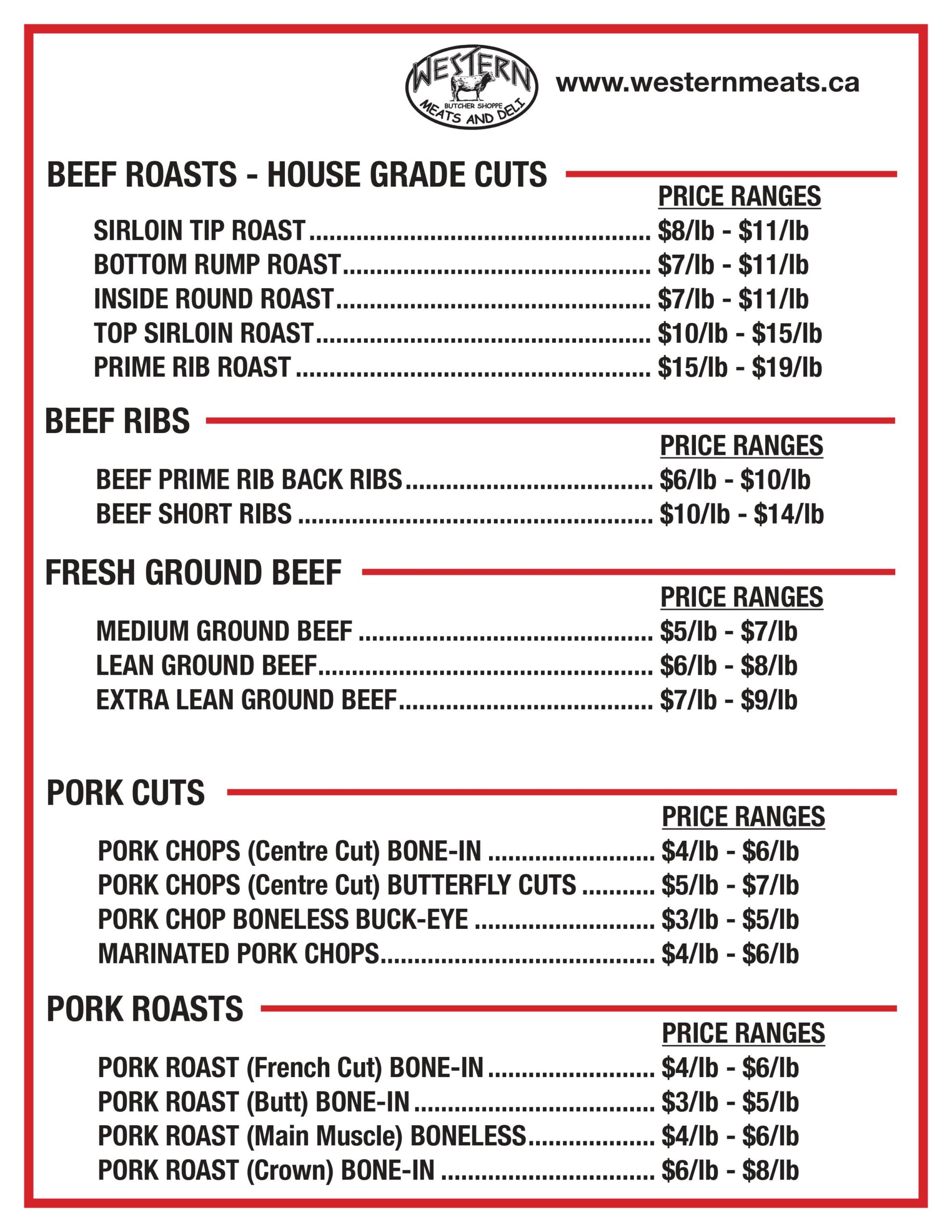 House Grade Cuts – Western Meats and Deli
