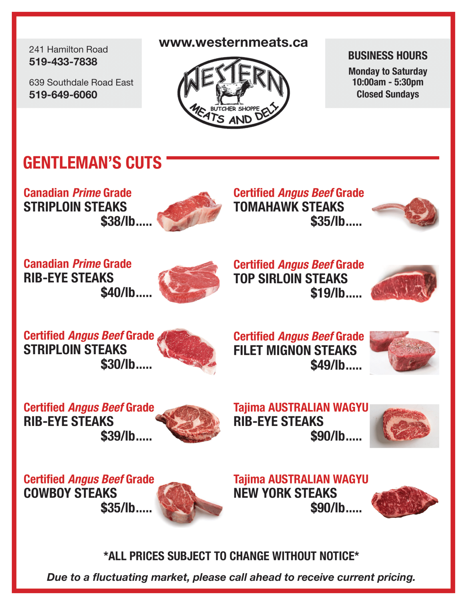 Gental Mans Cuts – Western Meats and Deli