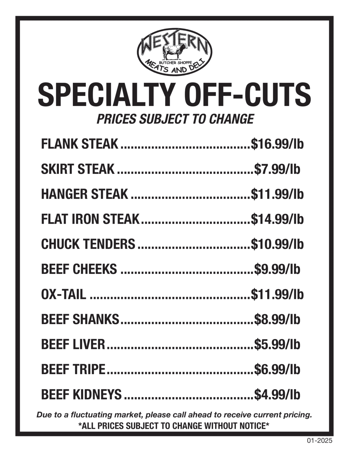 Specialty Off-Cuts – Western Meats and Deli